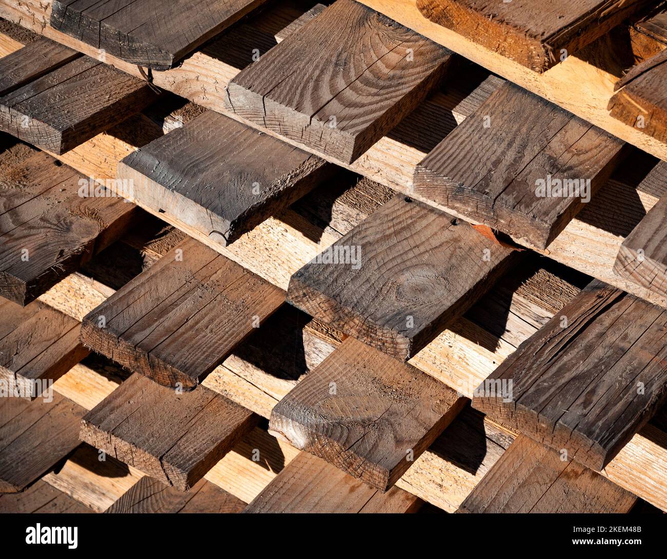 background or texture detail of stacked wooden pallets Stock Photo - Alamy