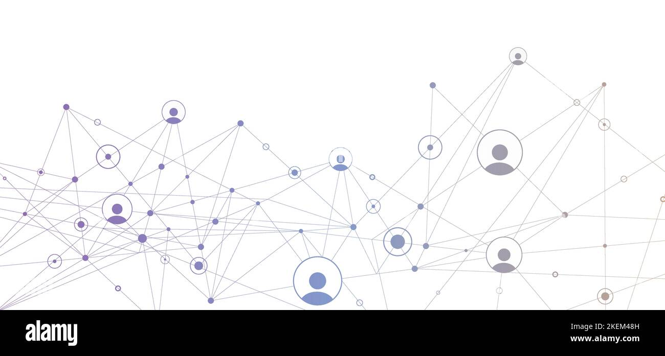 Network background. Connections with points, lines, and people icons ...