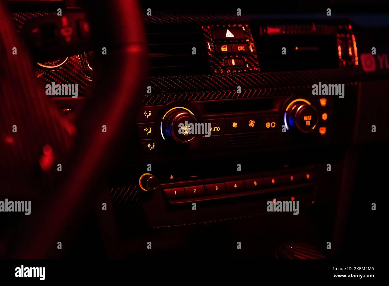 Car dashboard dark ventilation control panel detail. Control panel car ...