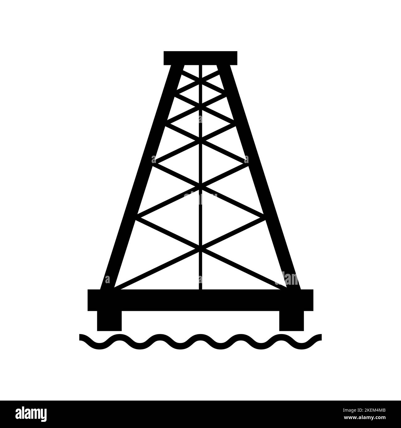 Oil rig flat graphic icon, fuel platform industry tower gas sign ...