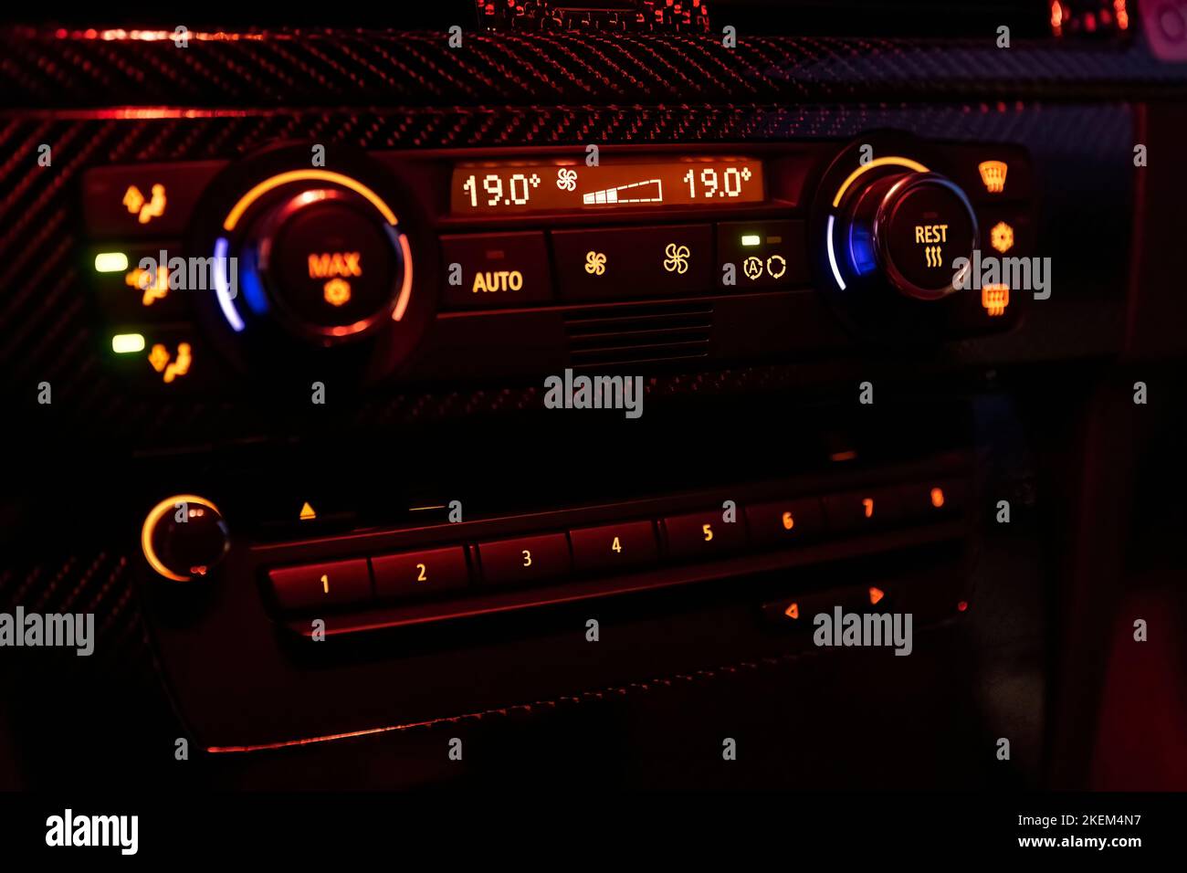 Car dashboard dark ventilation control panel detail. Control panel car ...