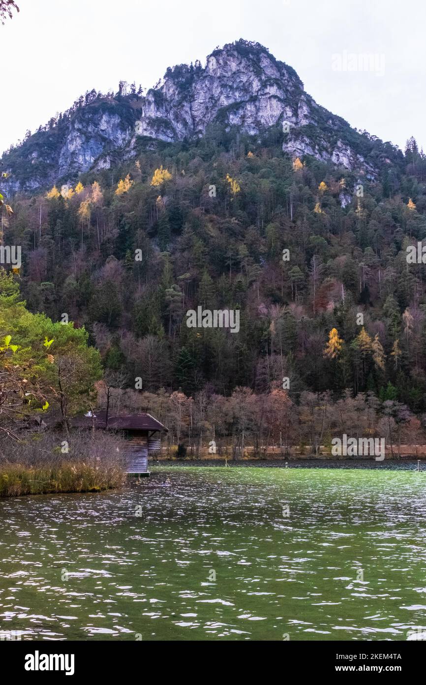 Austrian alps, Green meadows, alpine cottages and mountains Stock Photo ...