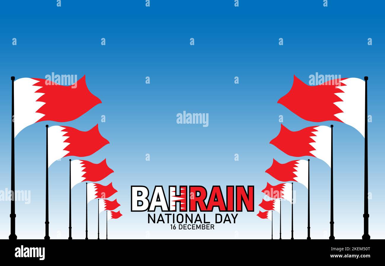 Bahrain national day celebration greeting card. National day vector ...