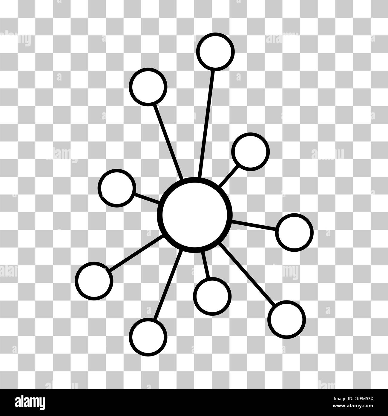 Hub flat network icon, connect structure vector symbol isolated ...