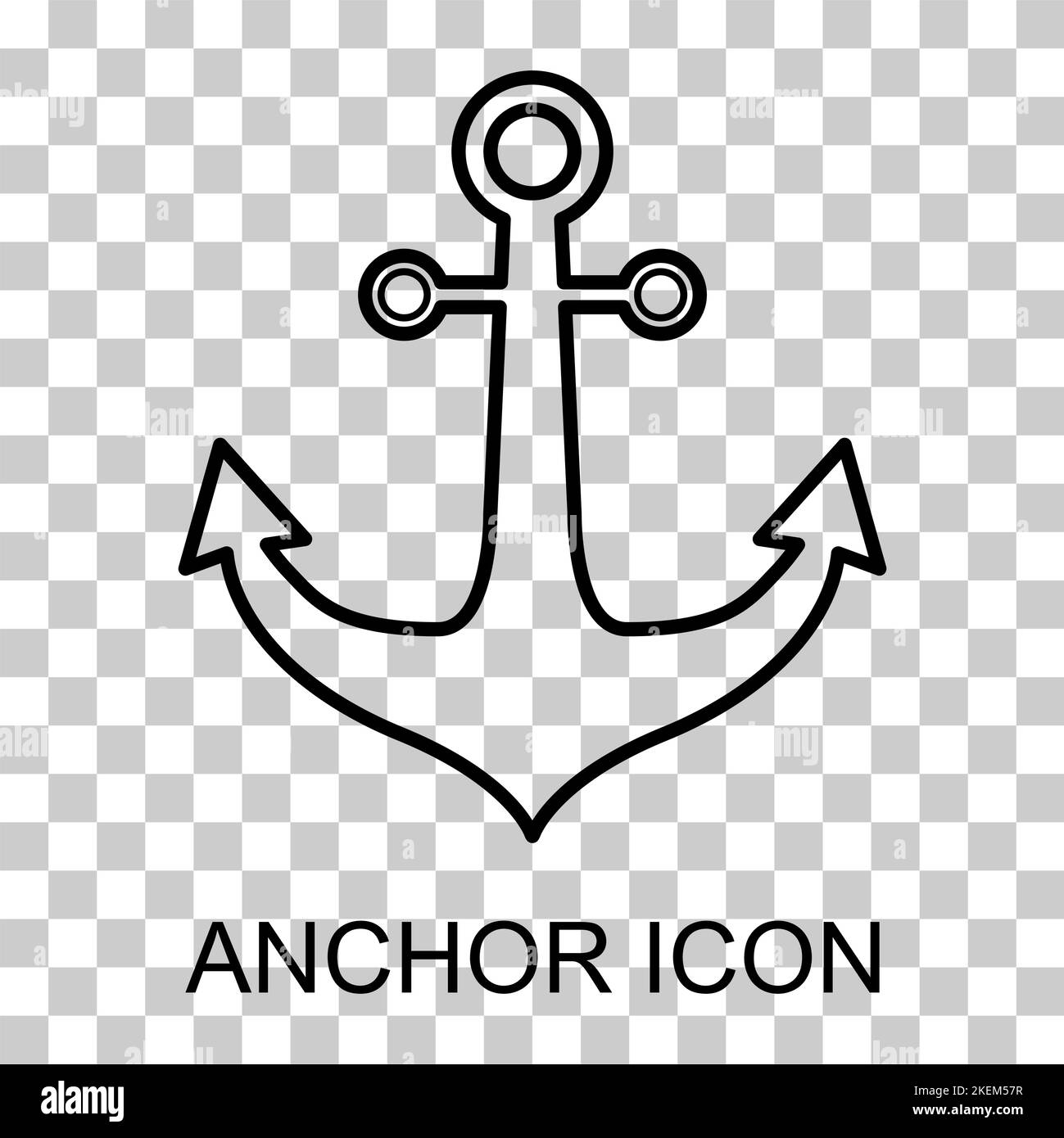 Anchor marine old icon, ship security object element, vector ...