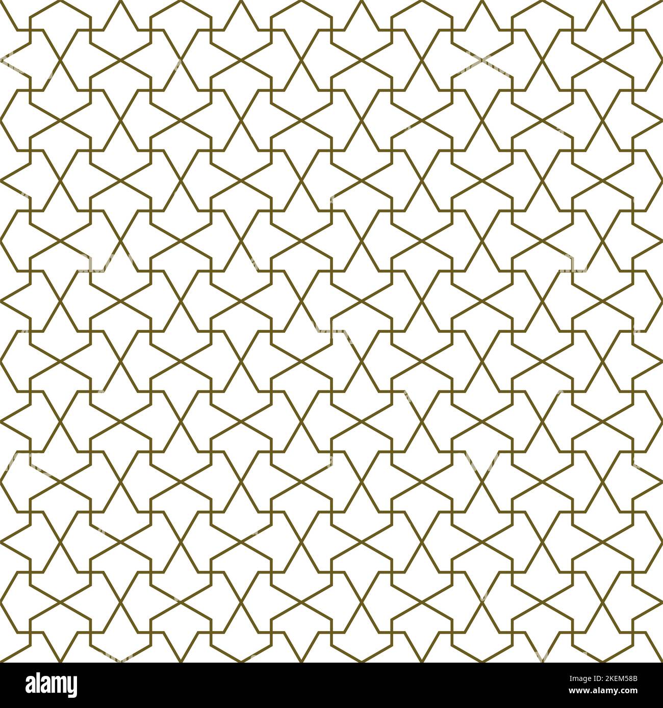 Seamless geometric ornament based on traditional islamic art.Brown ...