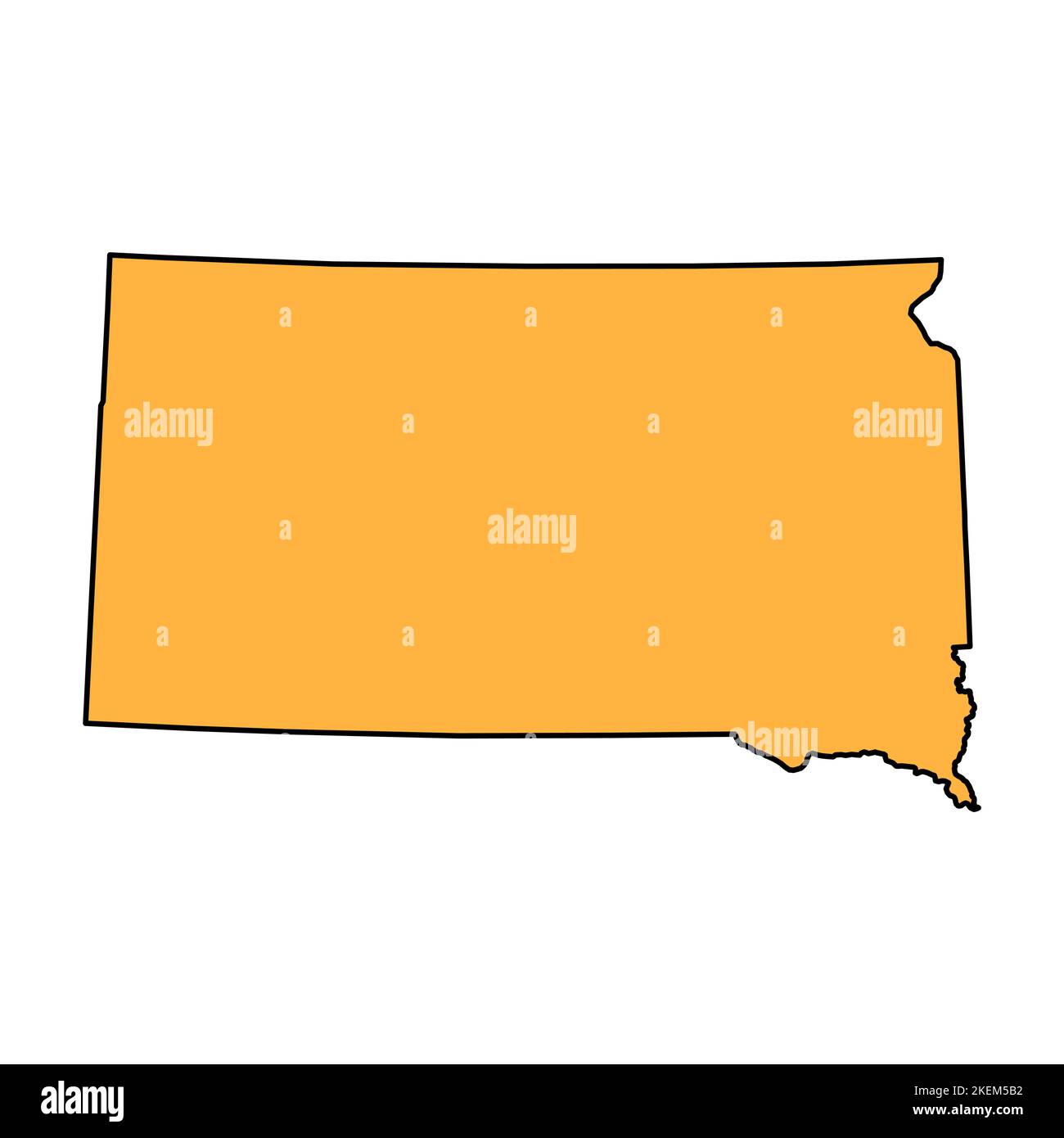 South Dakota map shape, united states of america. Flat concept icon ...