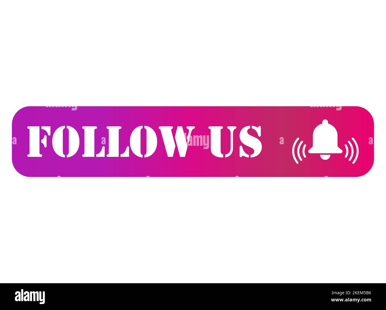 Follow us graphic concept symbol, speech button web label, vector ...