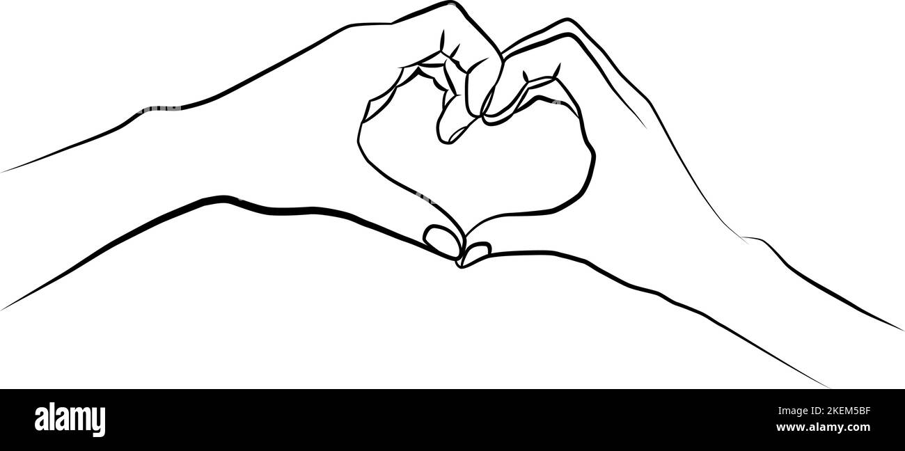 Hands in a line. Holding hands. Two hands. Tattoo Stock Vector Image ...