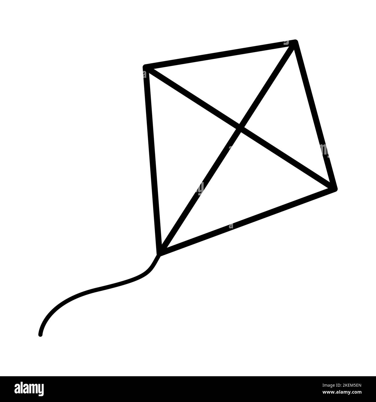 Fly kite icon, hobby outdoor activity symbol, wind air game vector ...