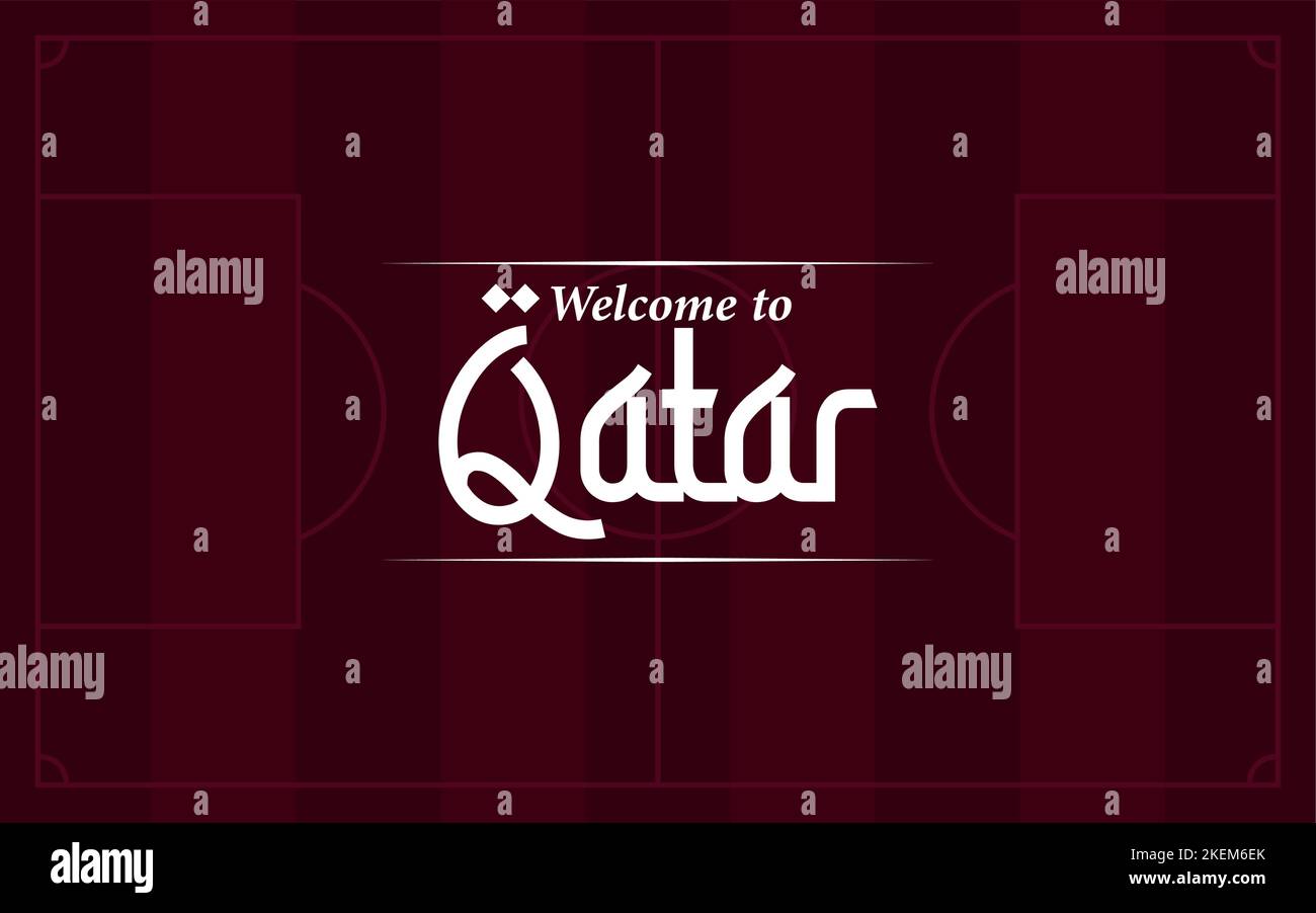 Welcome to Qatar football tournament background for banner Stock Vector ...
