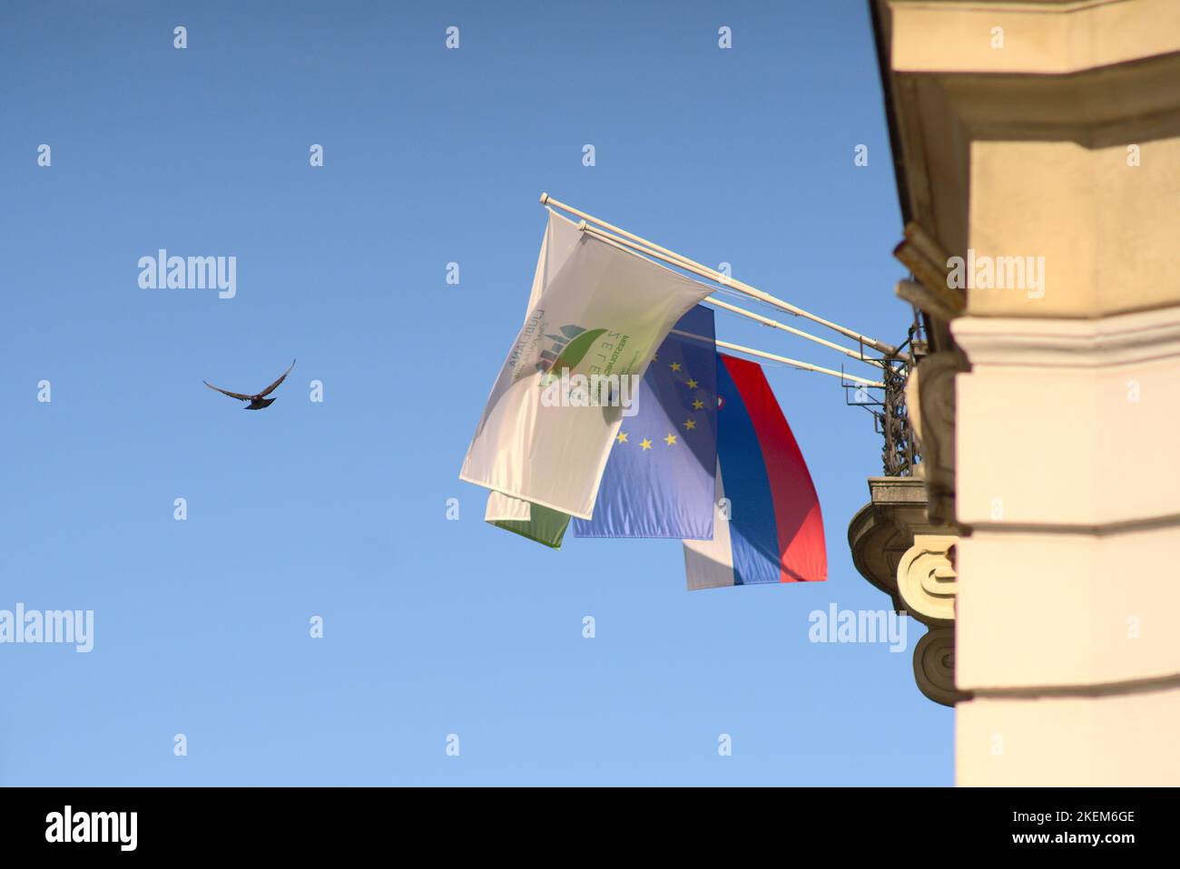 A ring wire with small flags of different countries Stock Photo - Alamy