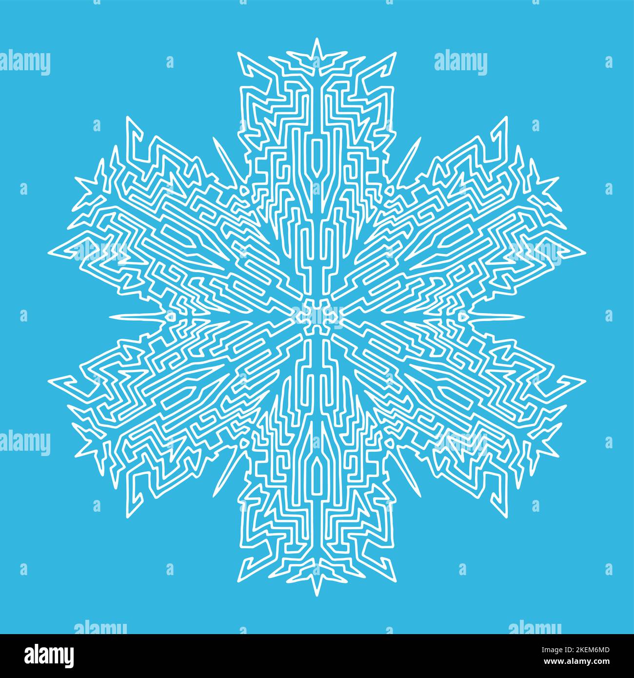Snowflake sketch vector on light blue Stock Vector Image & Art - Alamy