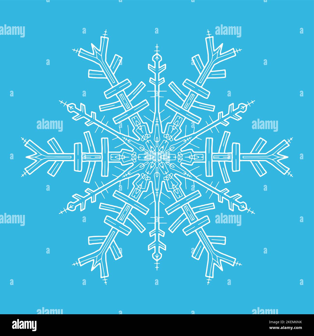 Snowflake sketch vector on light blue Stock Vector Image & Art - Alamy