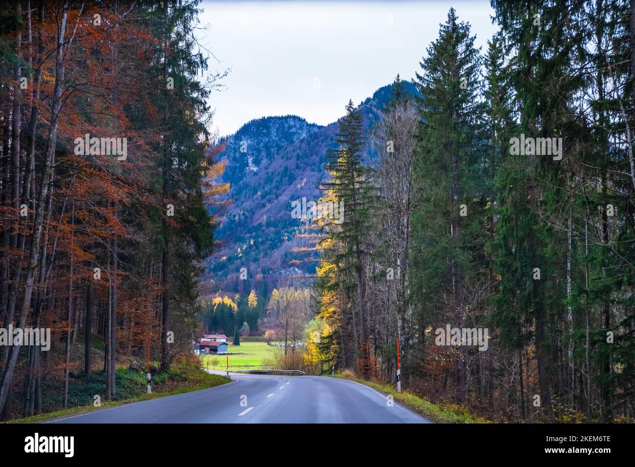 Austrian alps, Green meadows, alpine cottages and mountains Stock Photo ...