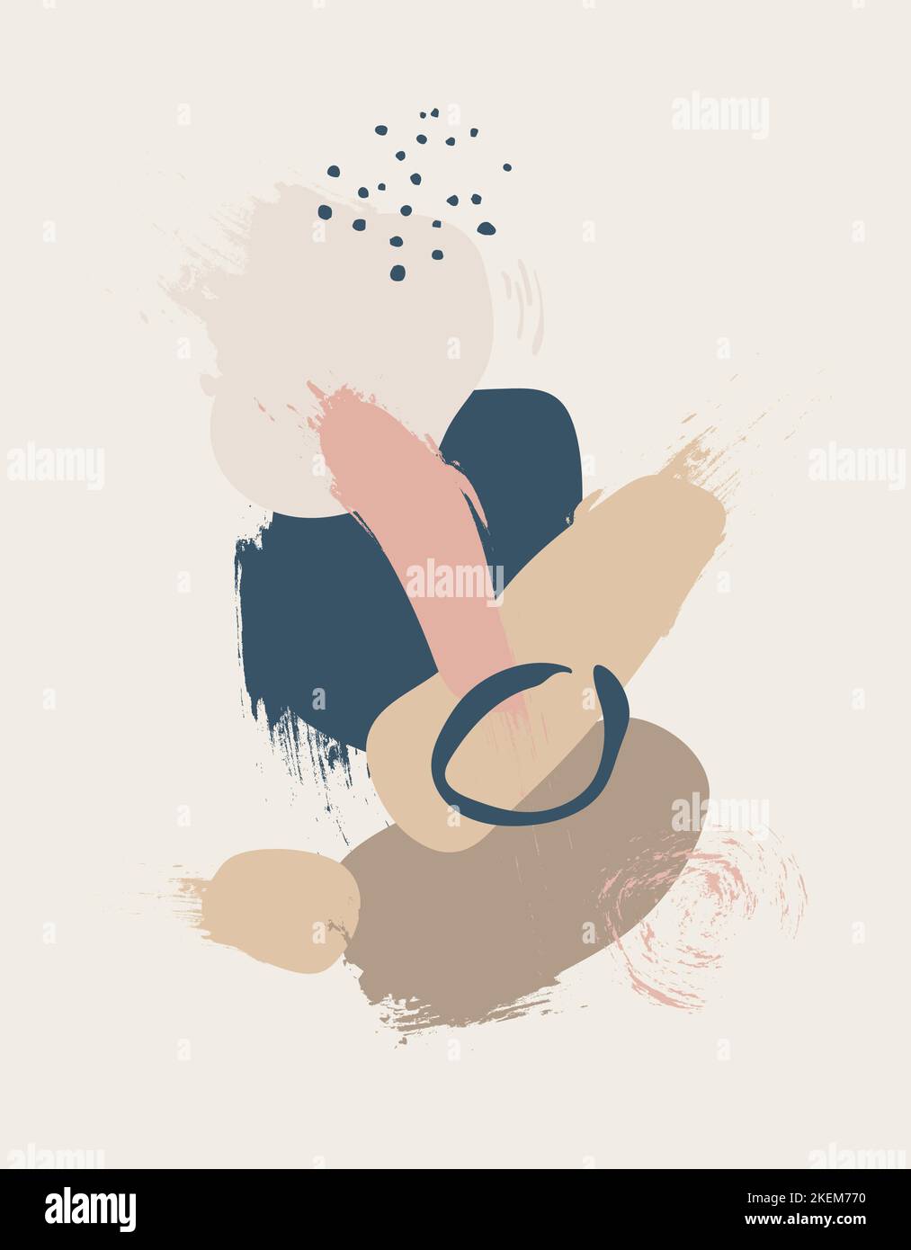 Illustration with black silhouettes of leaves and flowers highlighted ...