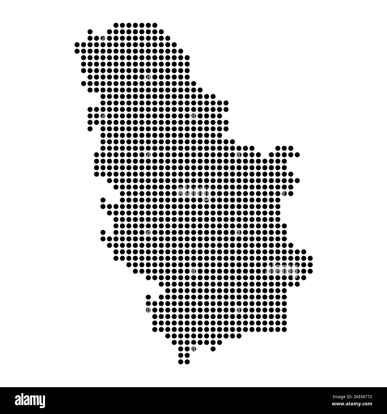 Serbia map icon, geography blank concept, isolated graphic background ...