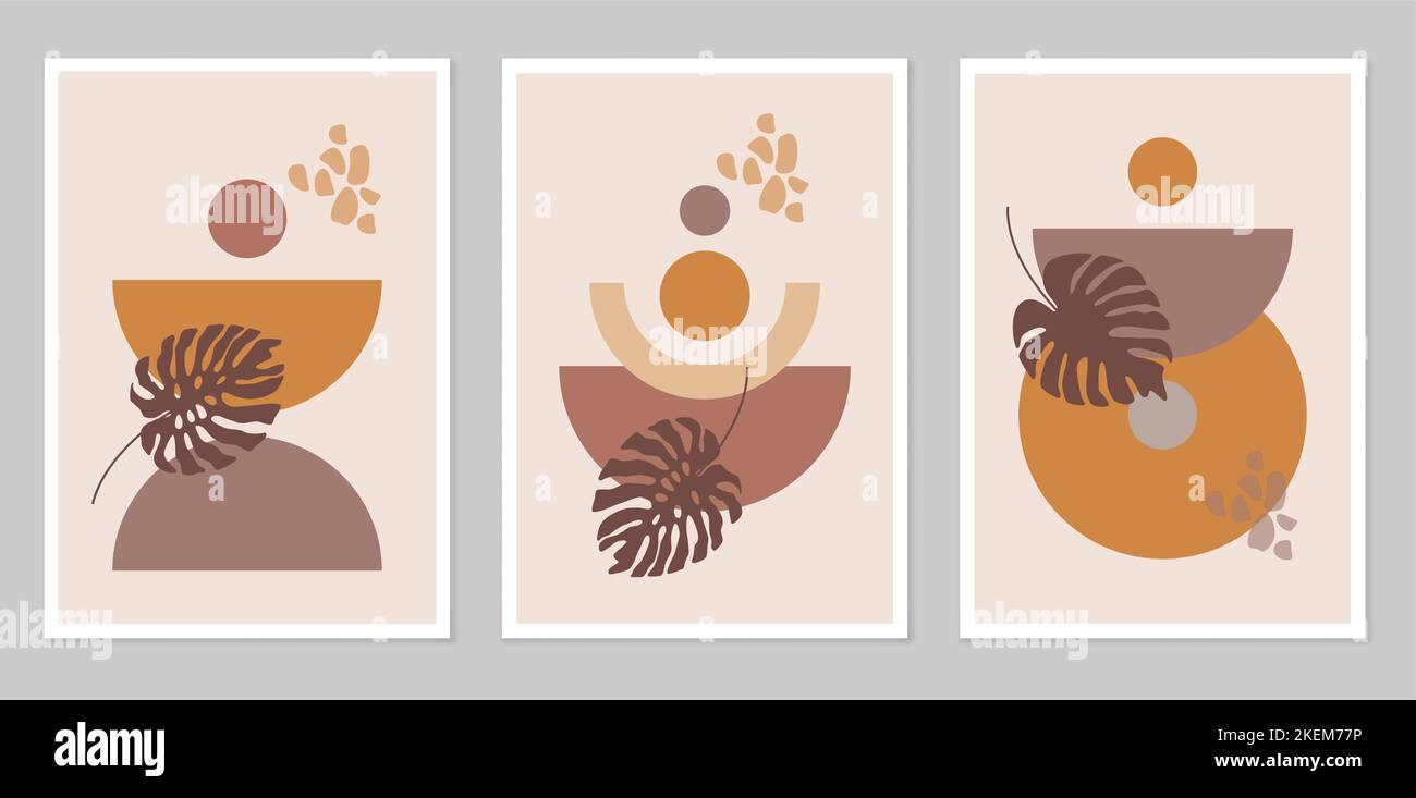 Wall decor in bohemian style. Collection of modern art posters Stock ...