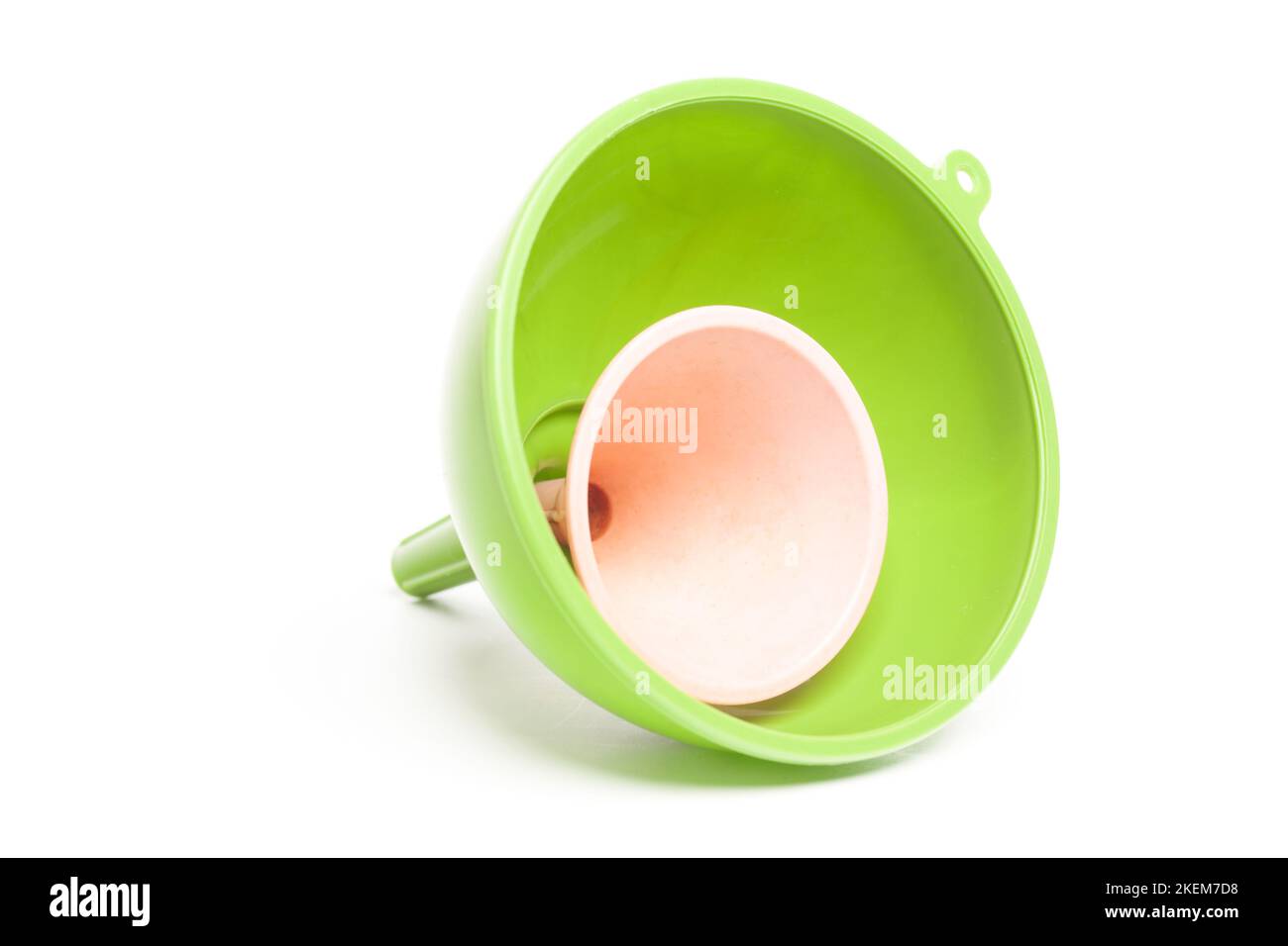 plastic funnels isolated on white Stock Photo - Alamy