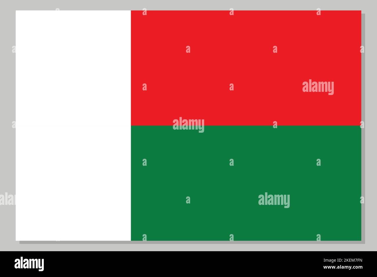 Flag of Madagascar. National symbol in official colors. Template icon ...