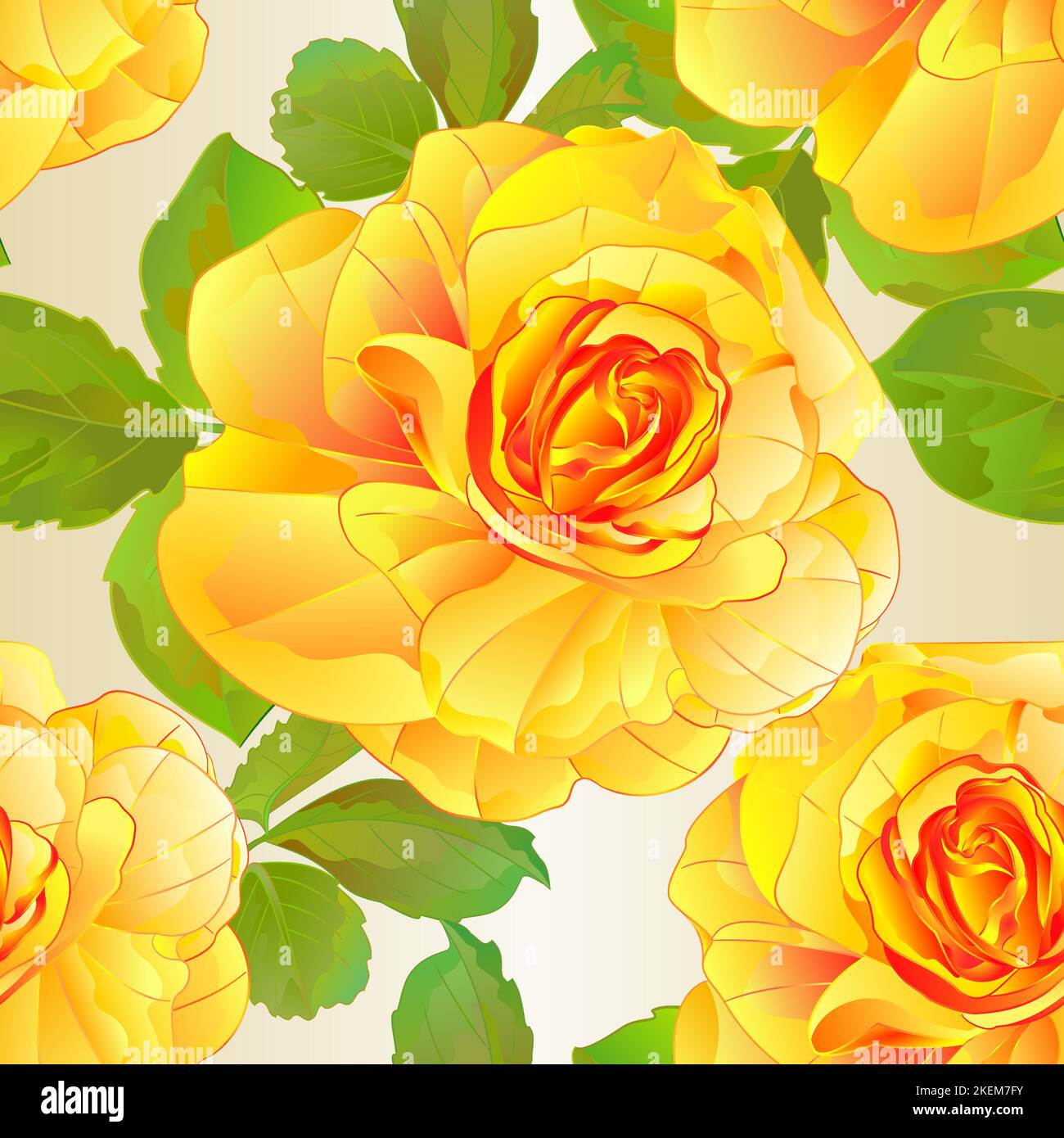 Vintage yellow roses wallpaper Stock Vector Images - Alamy