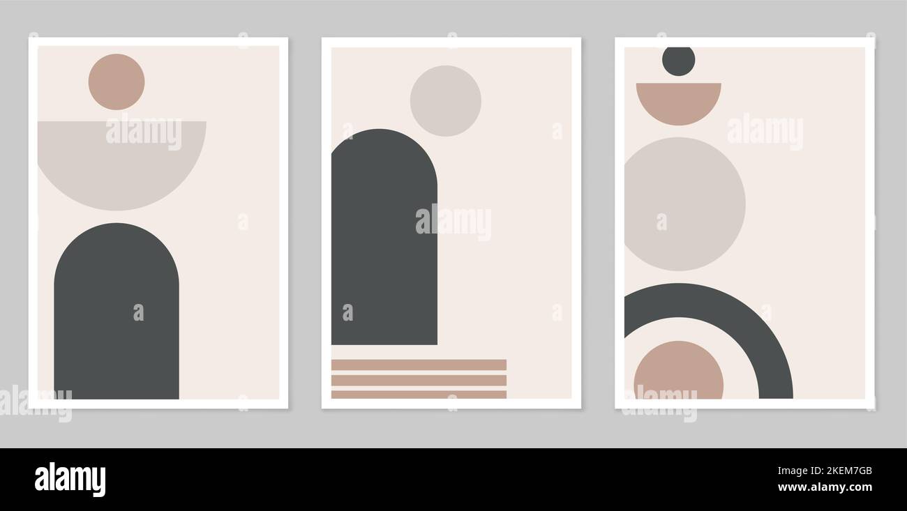 Abstract modern aesthetic design of the mid-century with geometric ...