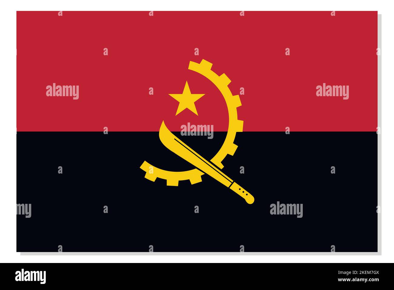 Flag of Angola. Angolan national symbol in official colors. Template ...
