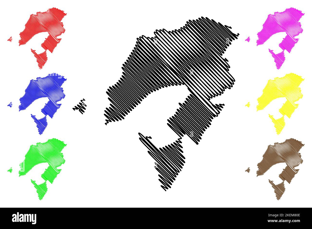 Alimia island (Hellenic Republic, Greece, Greek island) map vector illustration, scribble sketch ...