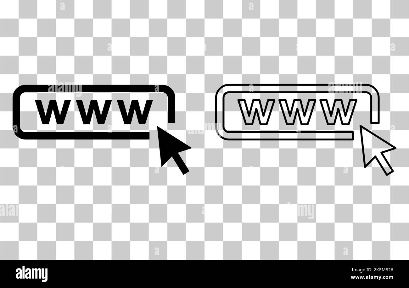 Set of World wide web icon, www internet website symbol, click mouse ...