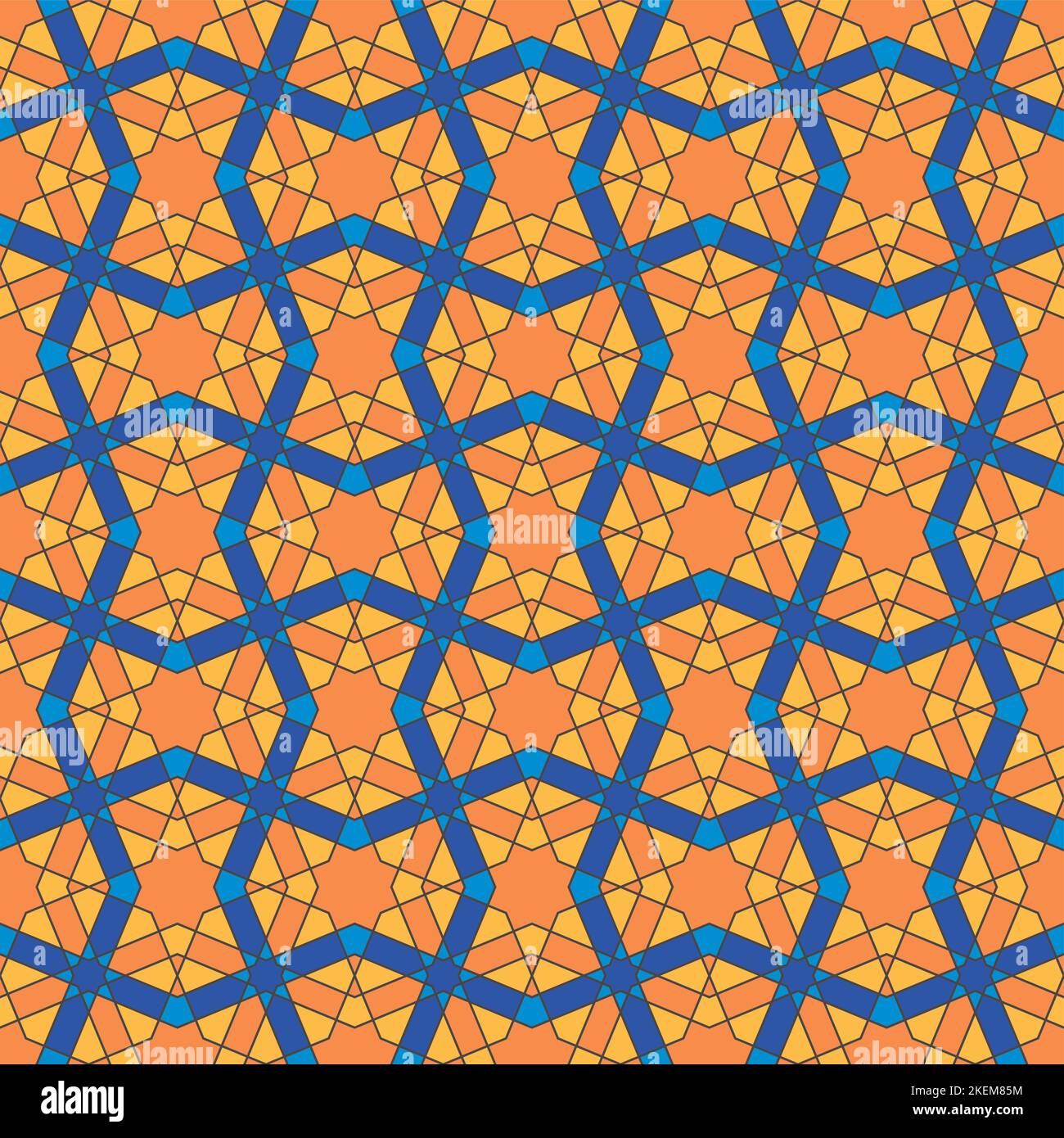 Seamless geometric ornament based on traditional islamic art.Blue ...