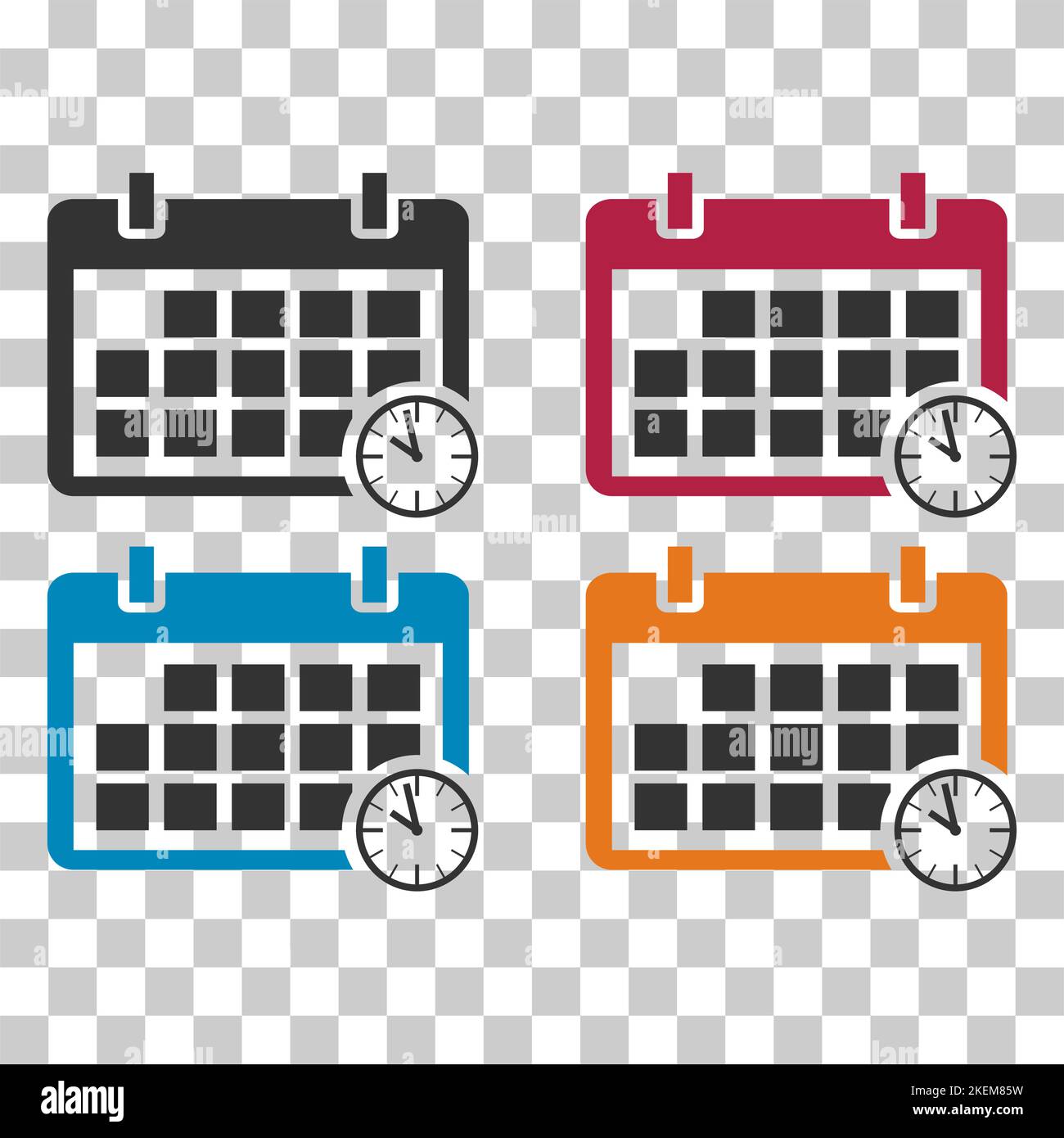 Set of Calendar icon date day symbol, event deadline organizer design ...