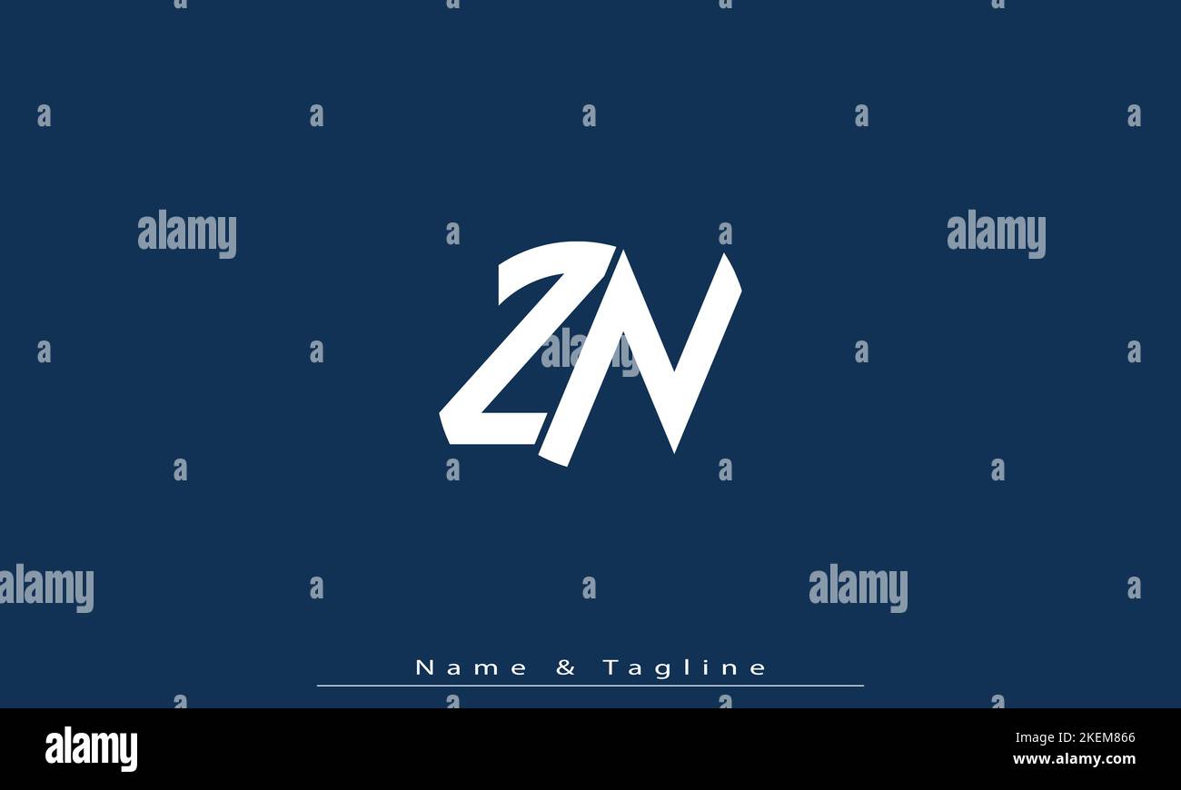Alphabet letters Initials Monogram logo ZN , NZ Stock Vector Image ...