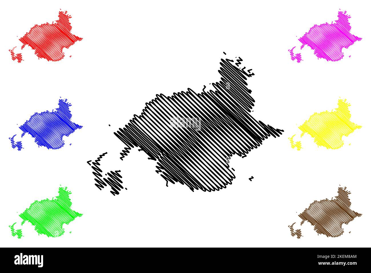 Uku-jima and Tera island (Japan, East Asia, Japanese archipelago) map vector illustration ...