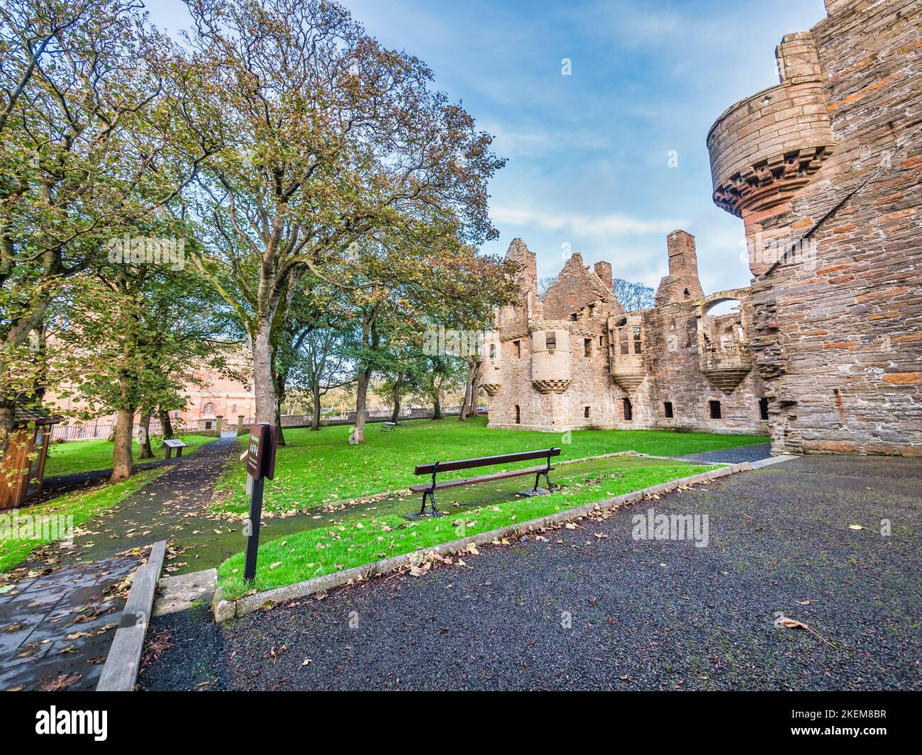 This is the 15th century ruins of the Bishop's and Earl's Palace near ...