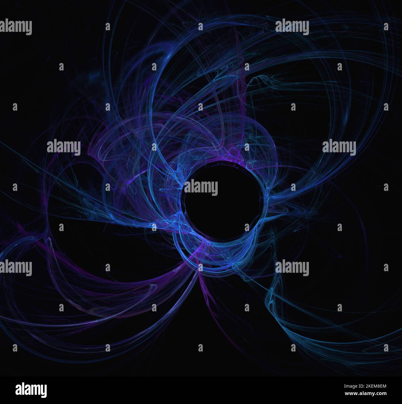 space fantasy illustration of blue planet on dark space background, art ...