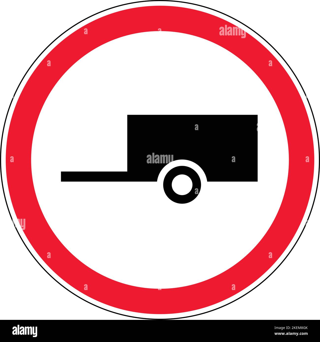 Illustration of Road Prohibitory Sign No Trailers. Illustration on ...