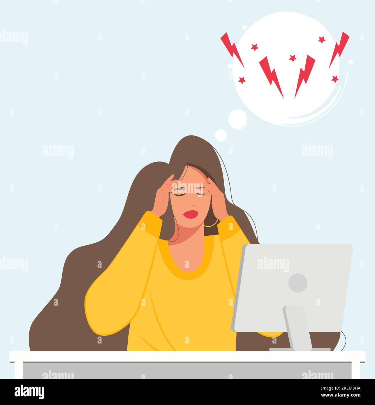 Business lady. Sad business woman, overloaded with office work Stock ...