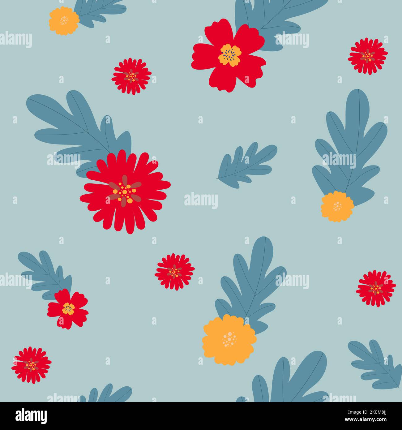 Garden flower, plants ,botanical ,seamless pattern vector design for ...