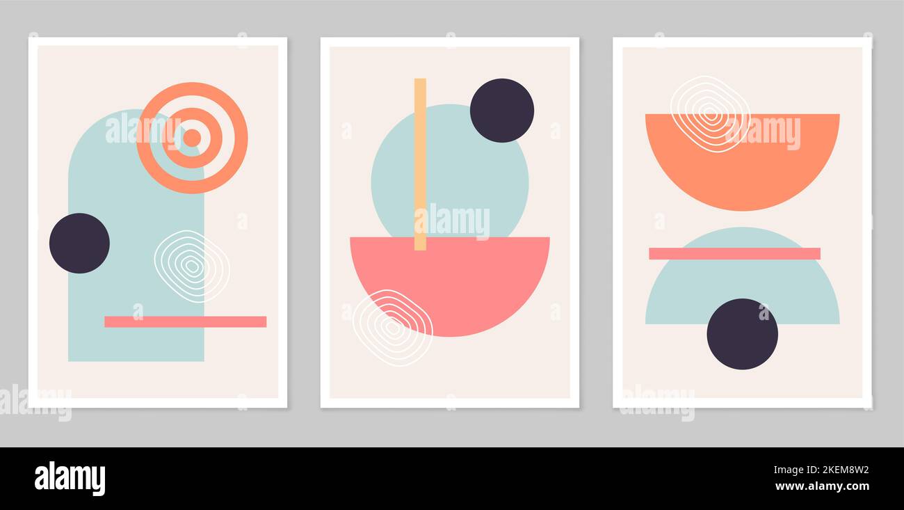 Modern minimalistic abstract aesthetic illustrations. Wall decor in ...