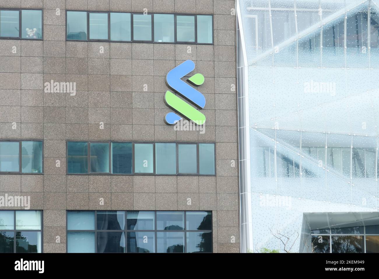 Singapore 1 june 2022. standard chartered bank logo on financial ...