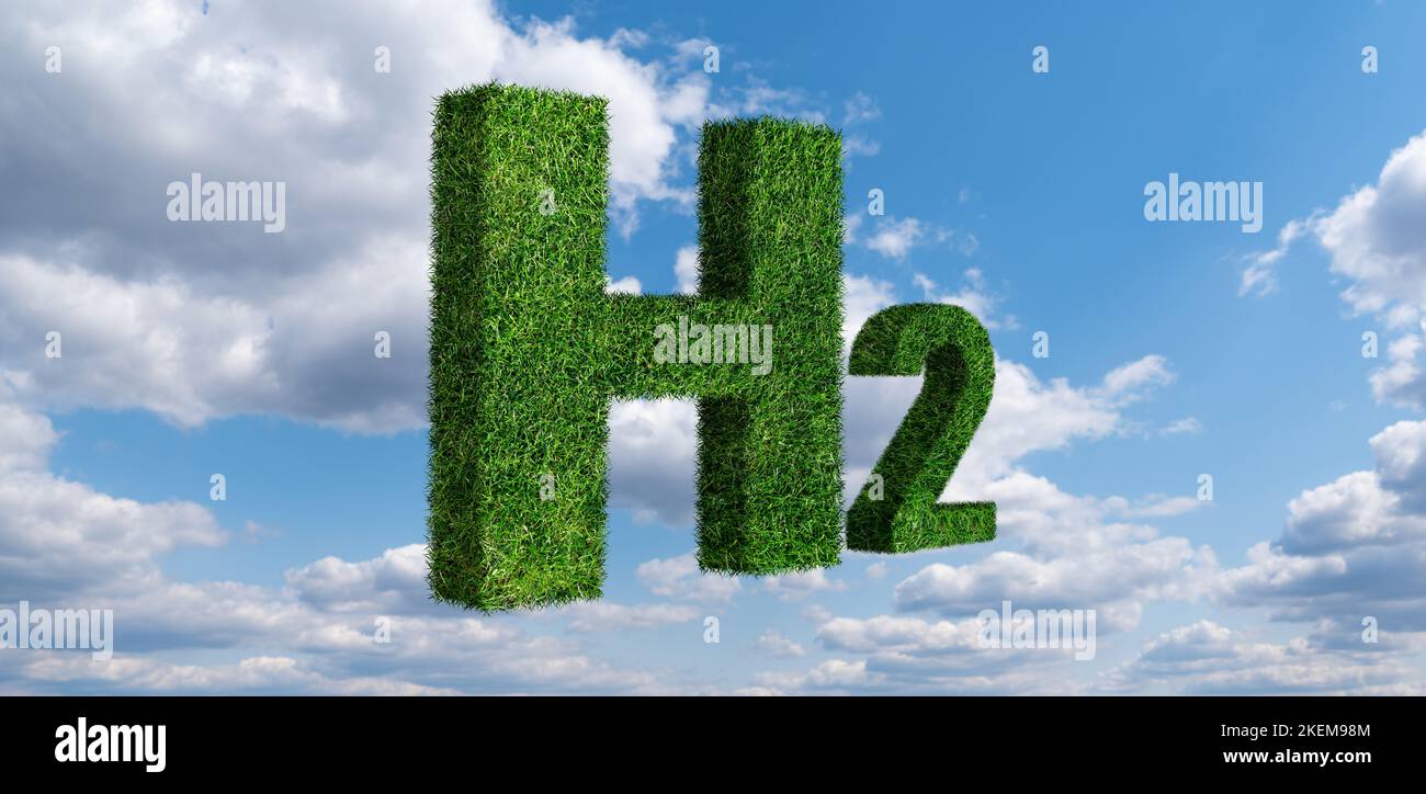 Symbol of Hydrogen H2 from grass Stock Photo - Alamy