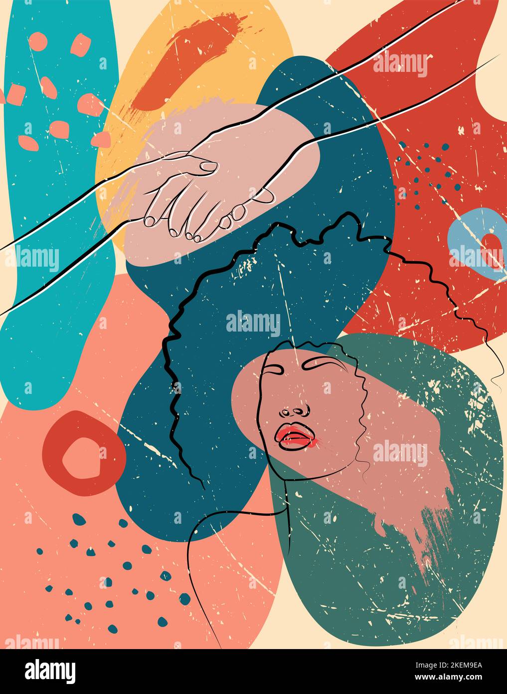 One line art woman hi-res stock photography and images - Alamy