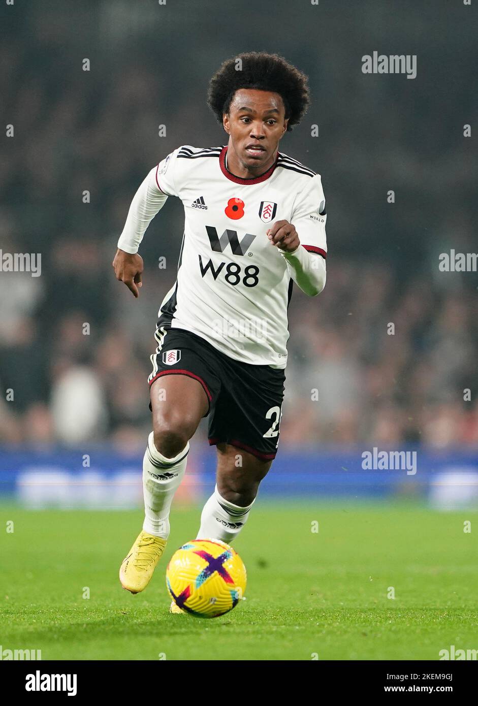 Fulham's Willian during the Premier League match at Craven Cottage ...