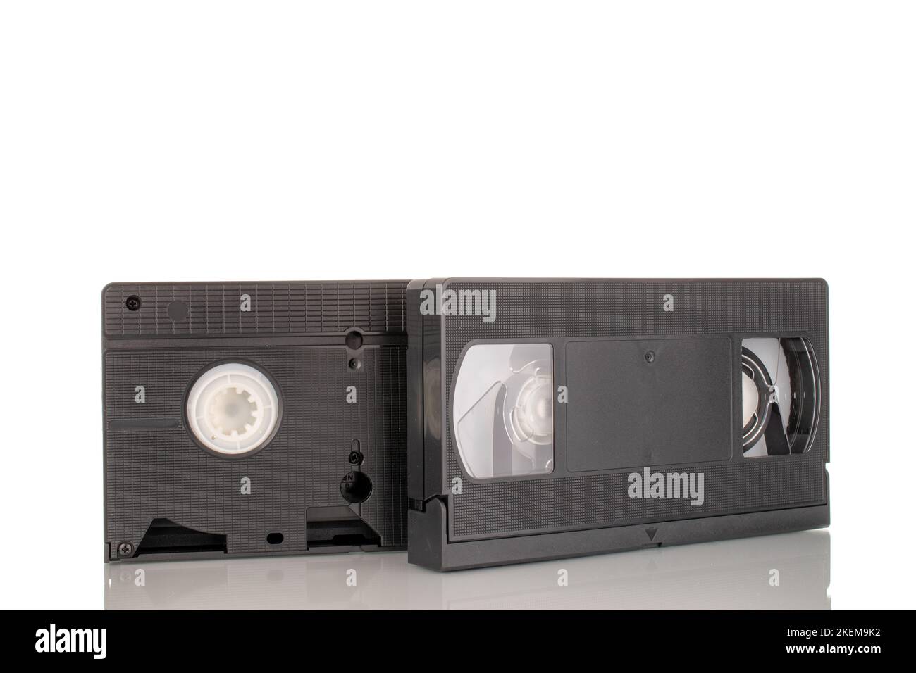 Two video cassettes, macro, isolated on white background Stock Photo ...
