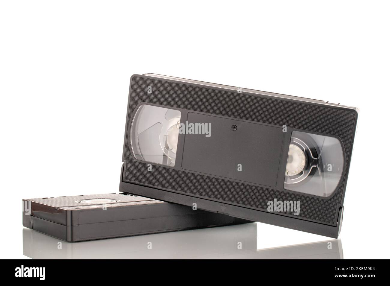 Two video cassettes, macro, isolated on white background Stock Photo ...