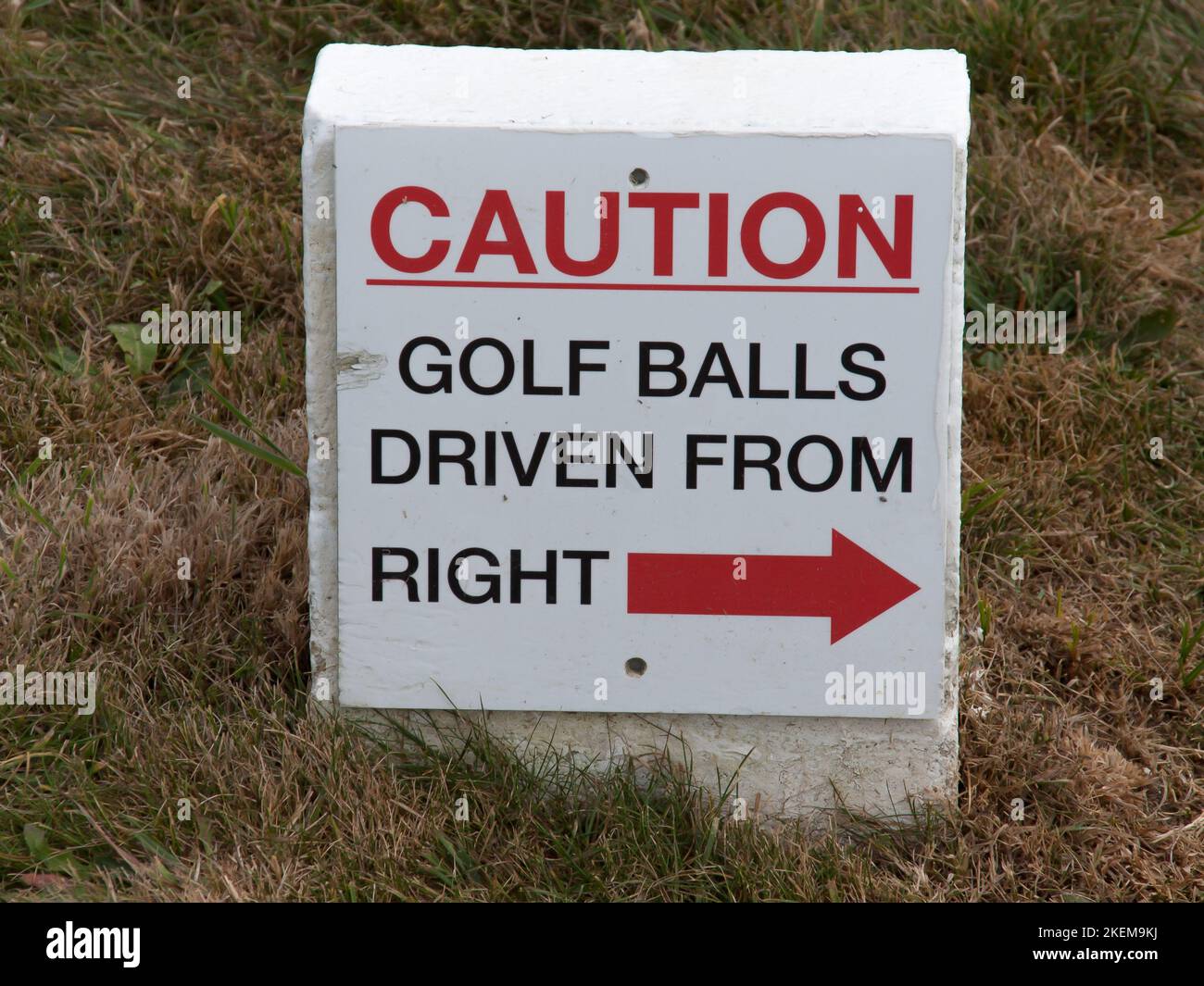 Warning sign on the site of the St. Enodoc golf club for passing ...