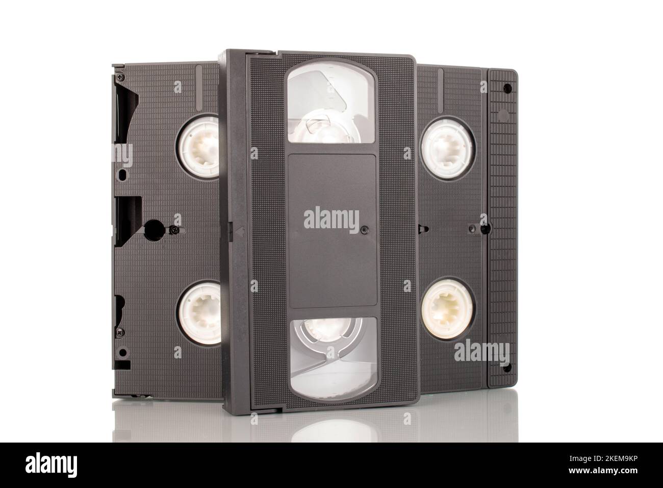 Three video cassettes, macro, isolated on white background Stock Photo ...