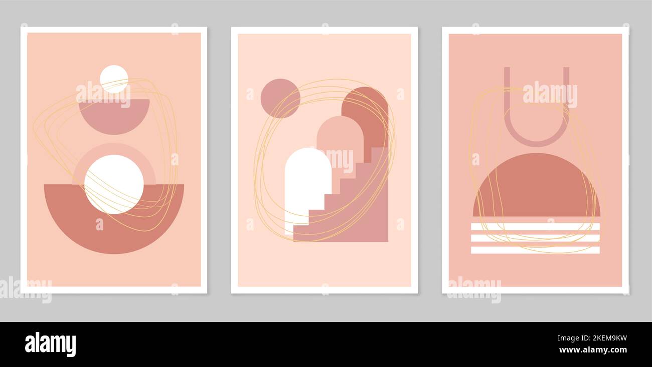 A set of abstract posters depicting simple figures Stock Vector Image ...
