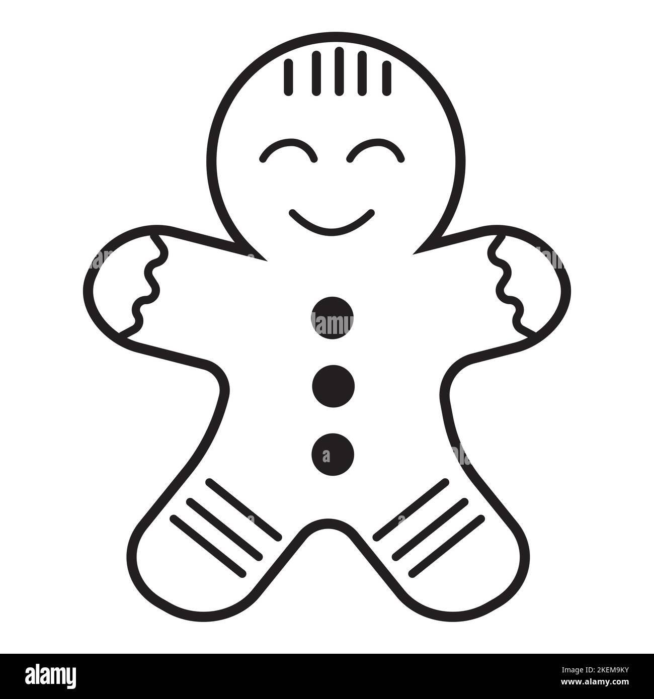 Christmas Ginger cookies ginger man in doodle style, vector ...