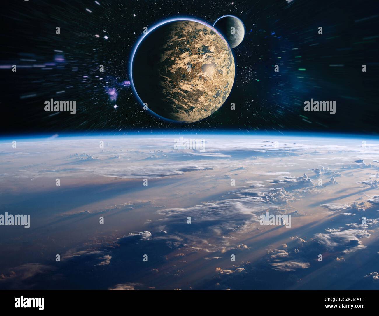 Cosmic landscape, beautiful science fiction wallpaper with endless deep ...